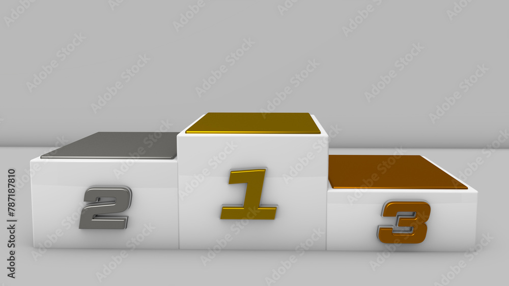 Podium place for first, second and third place. Award ceremony ...