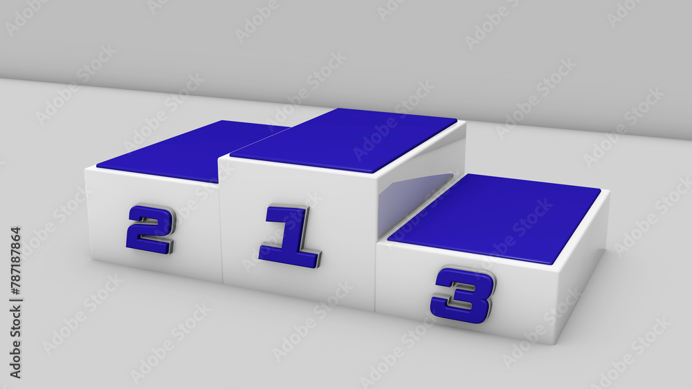 Podium square for first, second and third place. Award ceremony ...