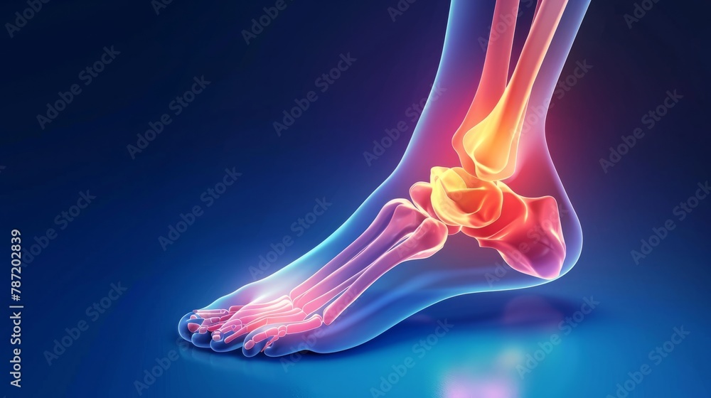 Joint diseases, hallux valgus, plantar fasciitis, heel spur, woman's ...