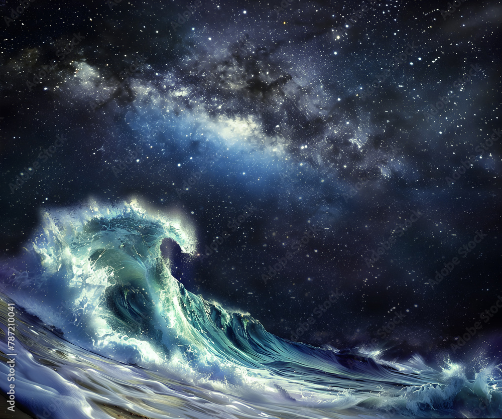 Nature at its best the mighty ocean under the dreamy Milky Way Galaxy ...
