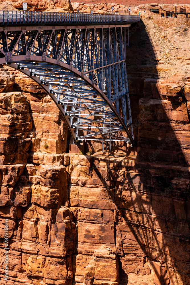 New arch bridge spanning over Marble Canyon washed out by Colorado ...