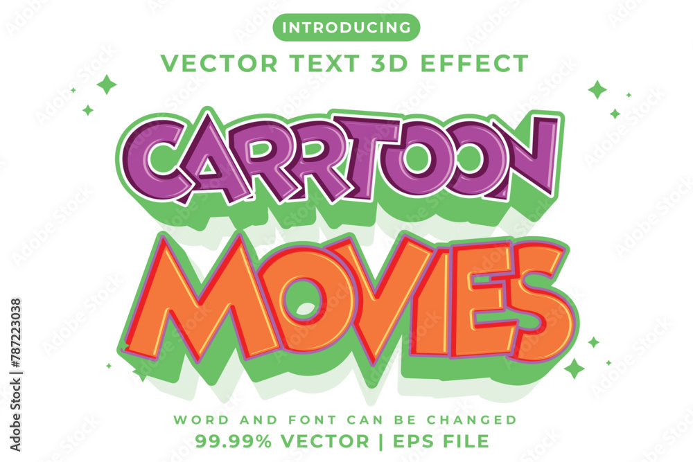 Editable 3d text effect - Carrtoon Movies premium cartoon style 3d ...