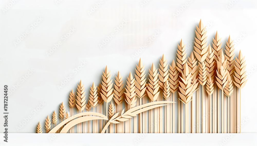 Graceful paper art wheat stalks representing Vaisakhi, the Sikh harvest ...