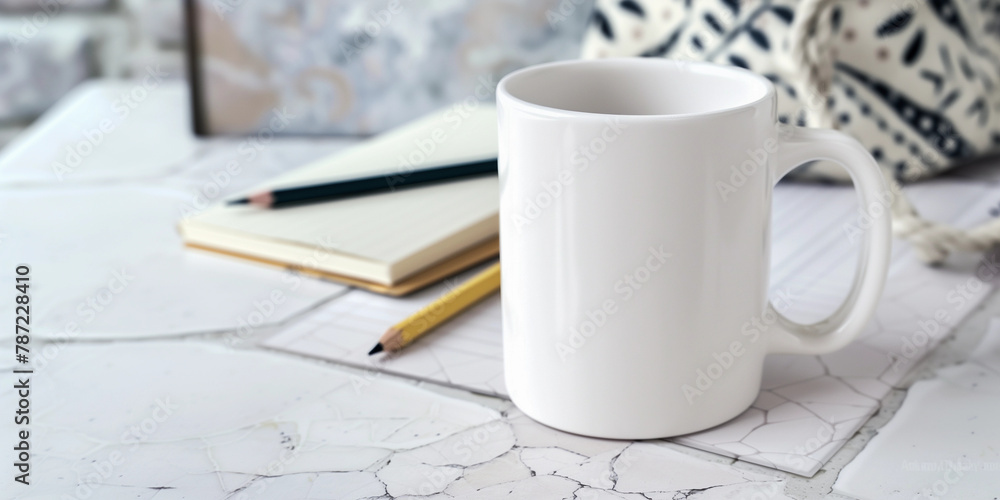Blank mug POD product white cup mockup modern homemaker mother wife ...