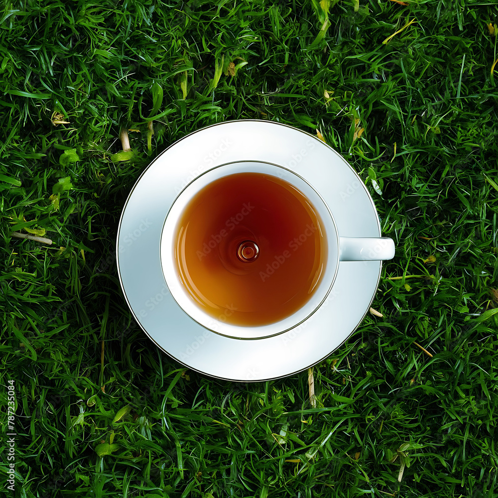 International Tea day. green Tea with leaf, design for social media ...