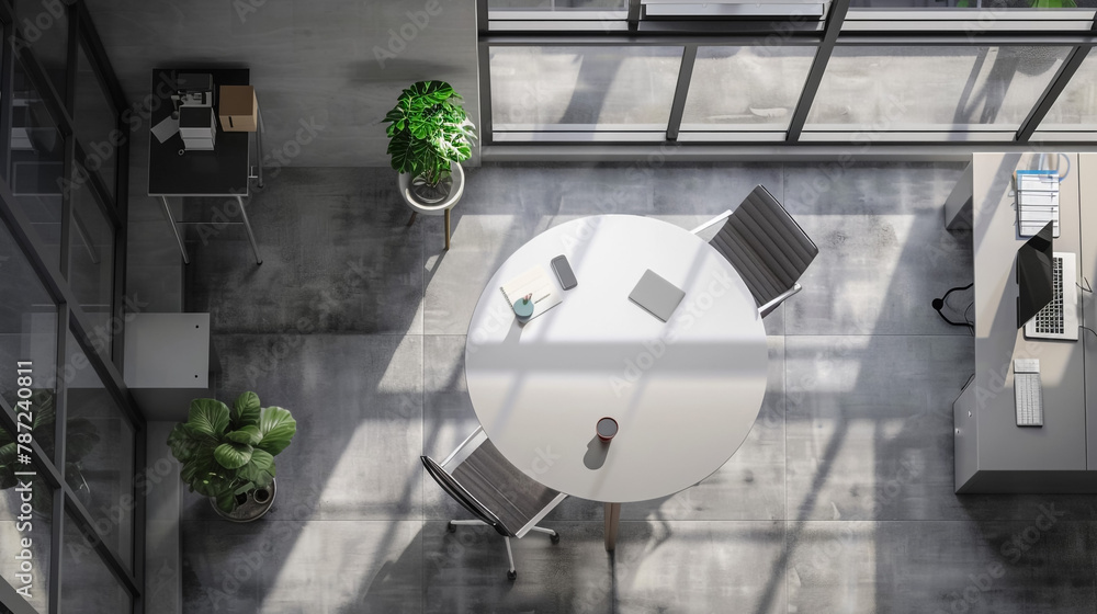 Get a full picture of productivity with this aerial view of an office ...