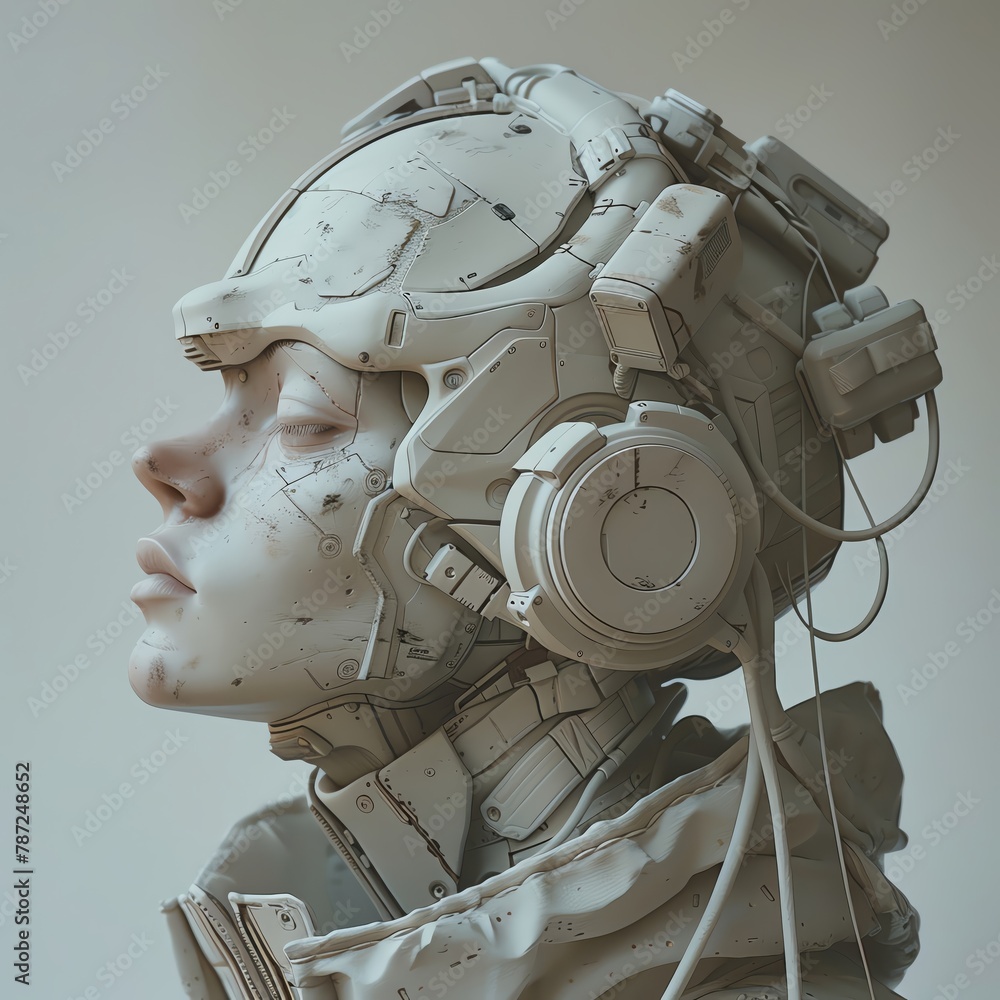 Capture the essence of horror and futuristic technologies through a ...