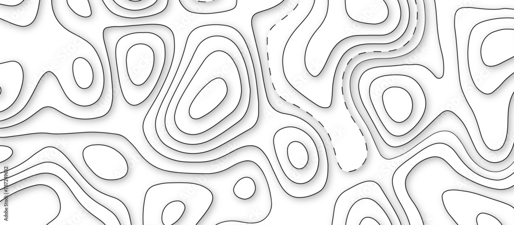 Abstract 3d topographic map patterns, topography line map. The black on ...