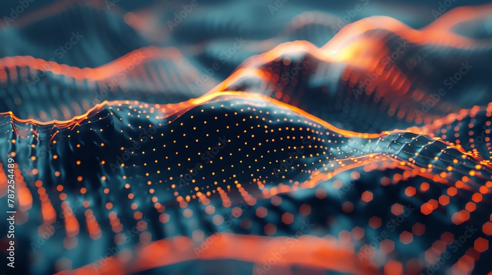 Capture a detailed close-up shot of a 3D rendered e-learning platform ...