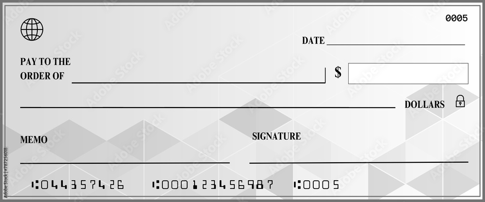 Ilustrace „ blank check 37 with borders - 1 blank cheque template ...