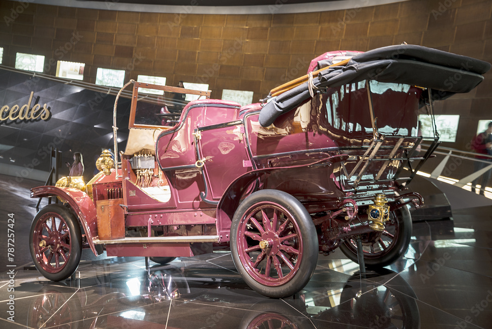 Inside museum - Mercedes-Benz Welt. The museum covers the history of ...