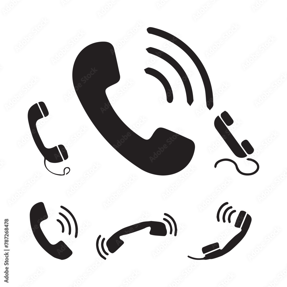 Illustration Set Of Phone Icon Contact Ustelephone Communication Icon In Flat Style Vector