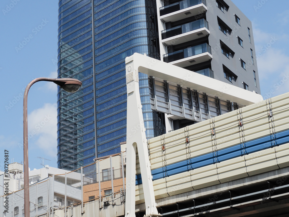 TOKYO, JAPAN - April 16, 2024: Stretch of the Shotoko Urban Expressway ...