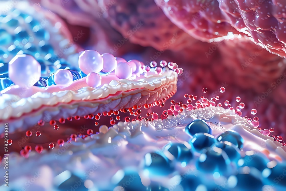 Cross-section diagram showing mucosal membrane health vs disease, clear ...
