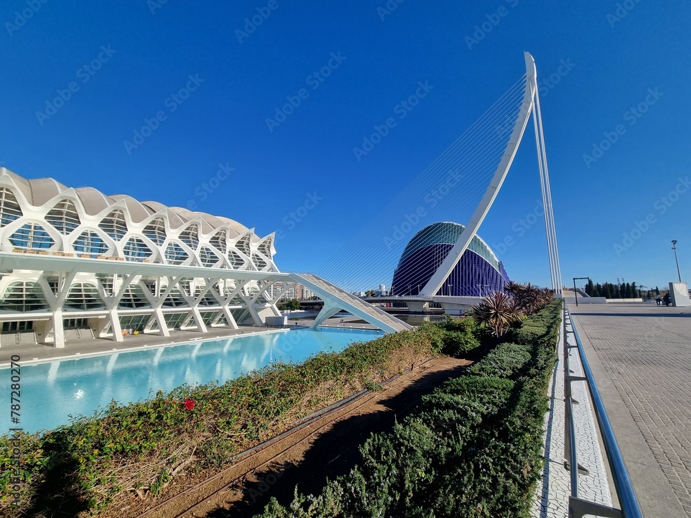 Valencia, Spain - January 2024: Hemispheric building in the sciencies ...