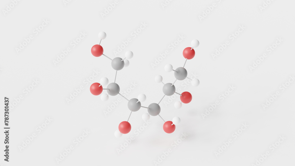 Sorbitol Molecule 3d Molecular Structure Ball And Stick Model Structural Chemical Formula