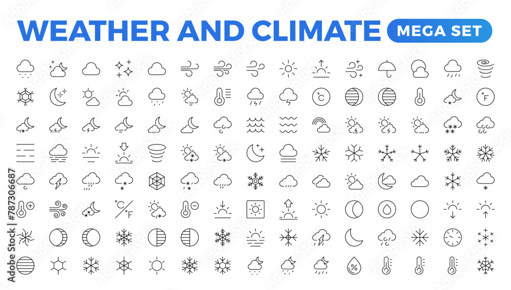 Weather icons. forecast icon set. Clouds logo. , clouds, sunny day ...