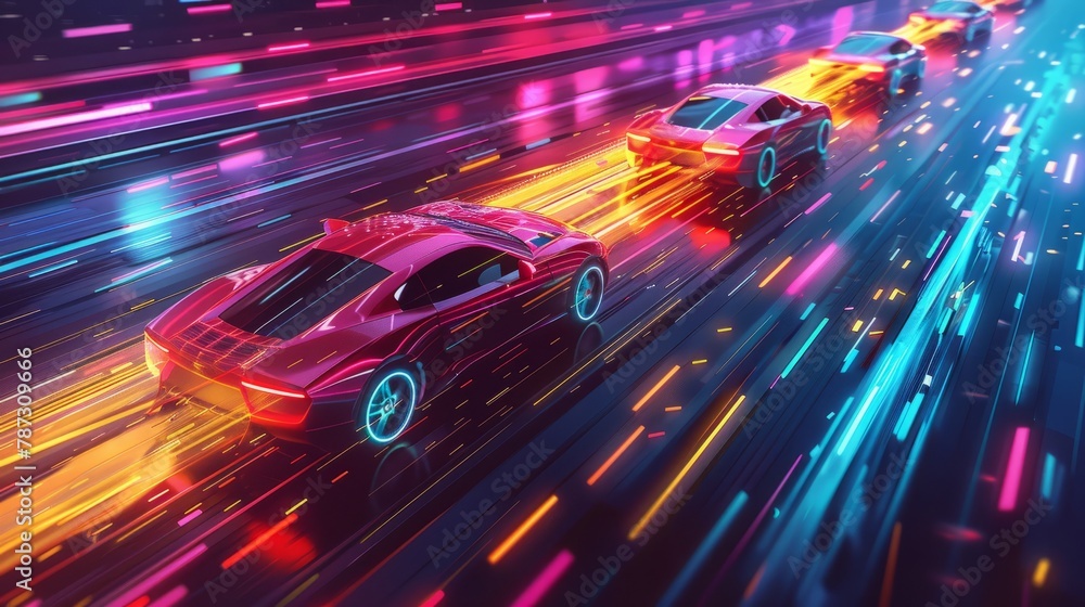 Our image captures a car driving on a motorway at high speeds ...