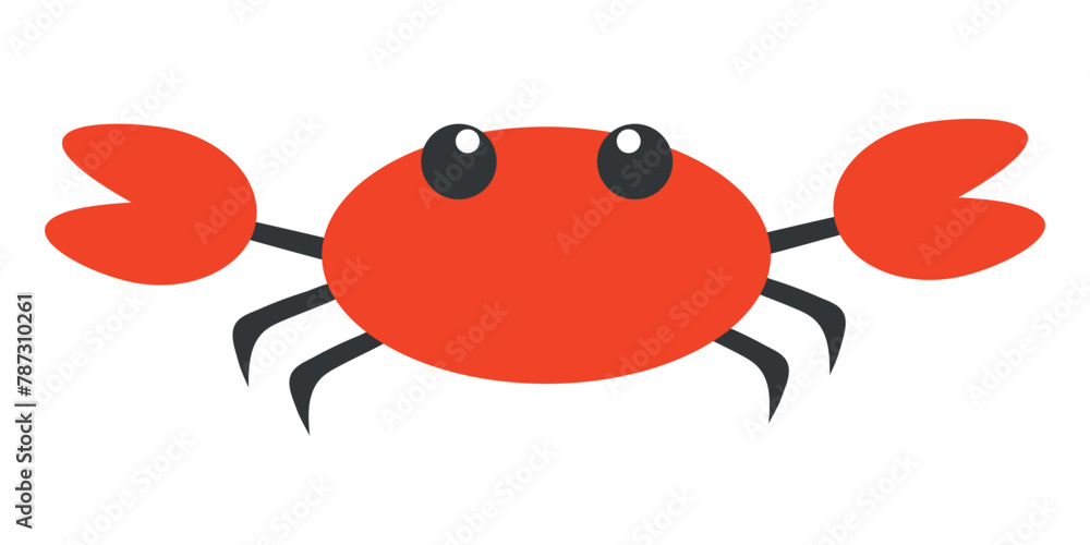 Cartoon Crab icon. Sea creatures. Vector illustration of Crab for logo ...