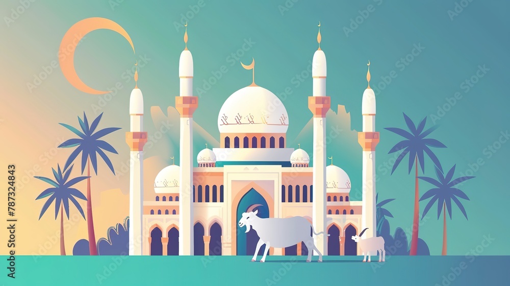 Eid al adha vector illustration for islam culture. Qurban design of ...