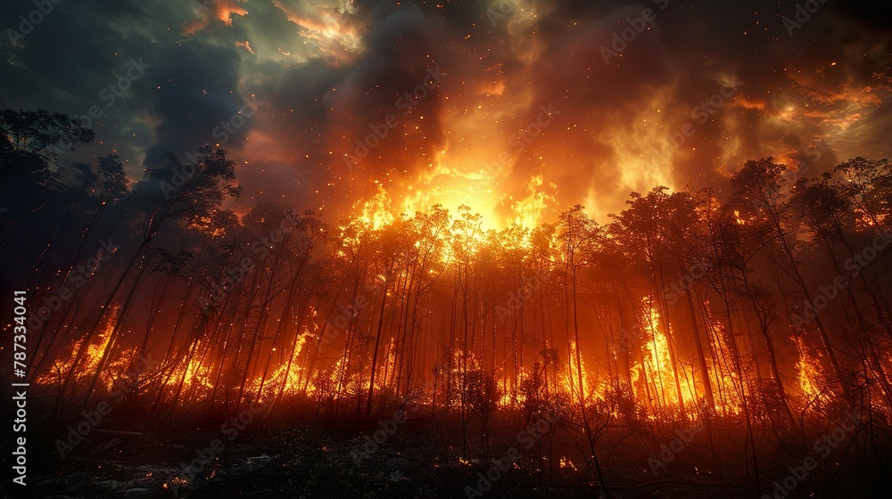 Wildfire, forest fire, bushfire, conflagration, blaze, inferno ...