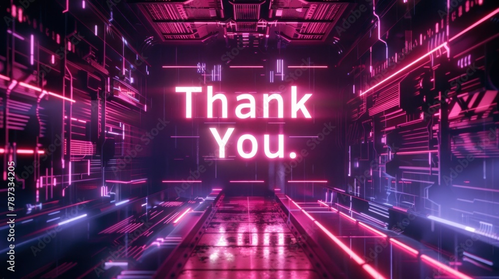 A futuristic digital background with neon lights and a futuristic font ...