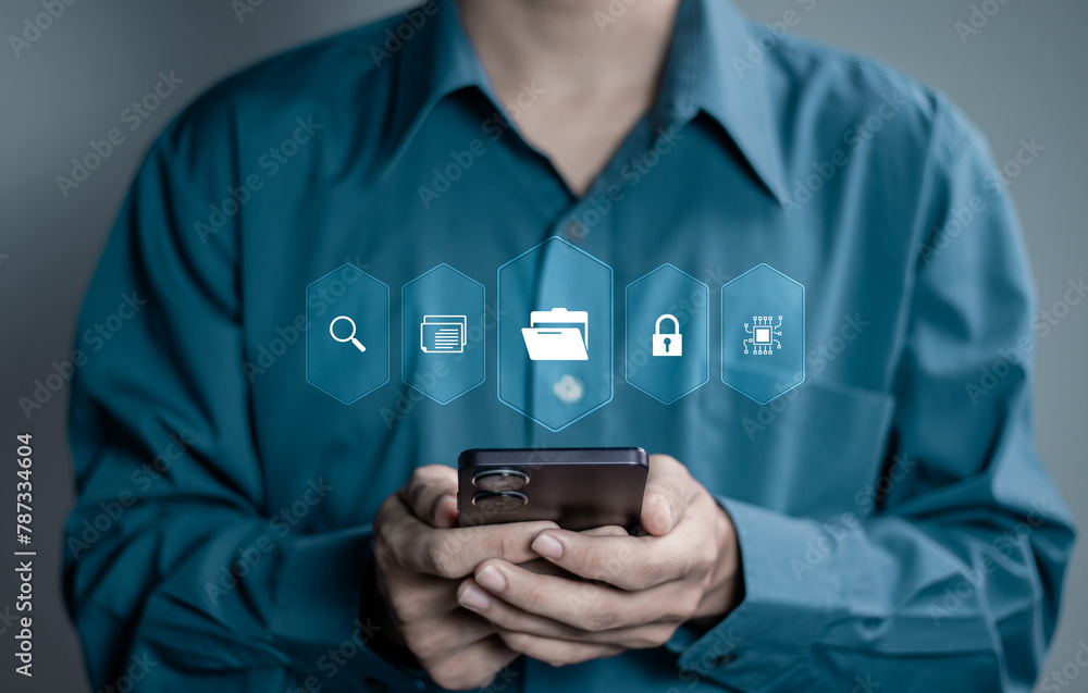 DMS, Document Management System concept, Search and manage document database files online ...