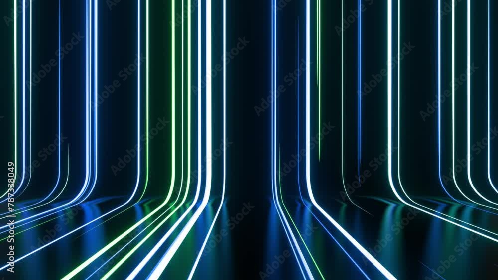 Falling Abstract Colorful Rain Streaks Looping Background. Colorful ...