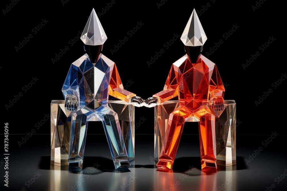 Foto de An isolated diamond statue which is designed like a muscular ...