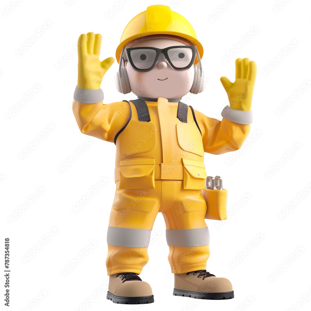 3d render character wear Personal protective equipment ppe suit Stock ...