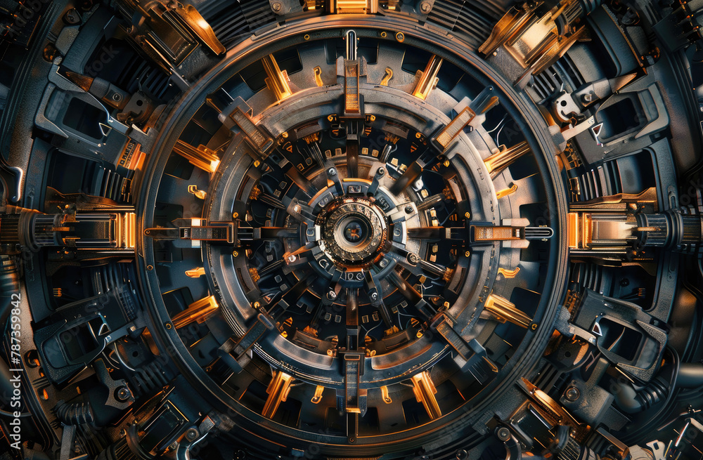 Bring mechanical precision to life with a frontal view that delves into ...