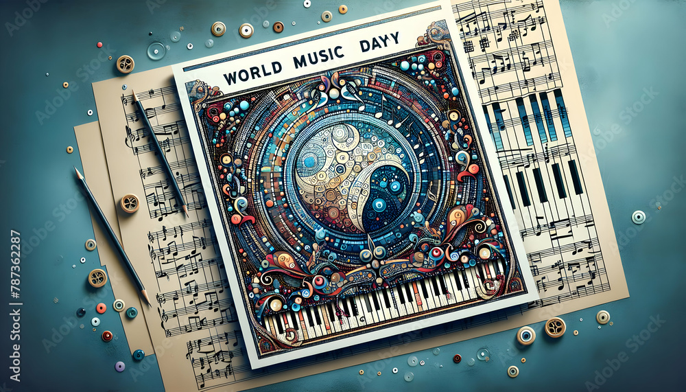 Melody Mosaic A Beautiful Pattern of Musical Notes and Symbols ...