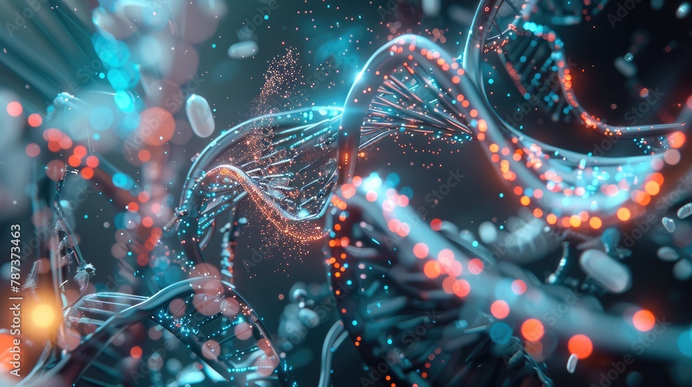 DNA with AI in genetic research for personalized medicine, Ai generated ...