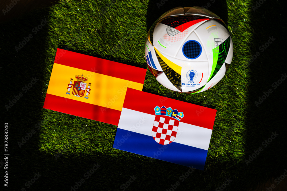 Spain vs Croatia, Euro 2024 Group B football match at Olympiastadion ...