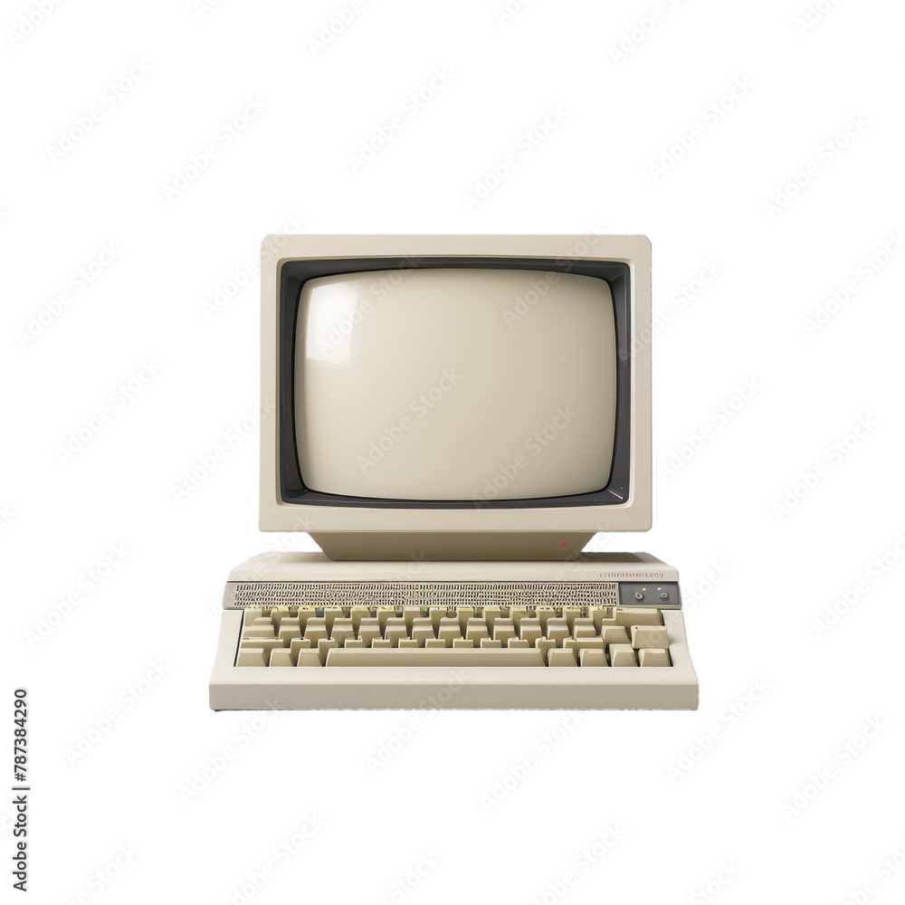 Vintage retro computer. Old isolated 90s computer screen Stock Photo ...