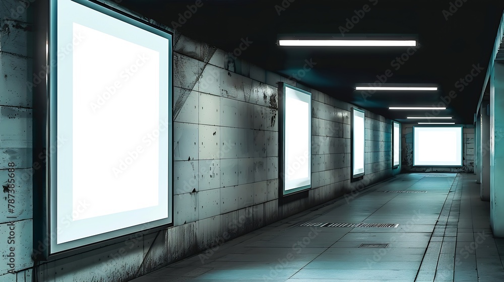 Foto de 2 blank vertical advertising banners posters mockup in ...