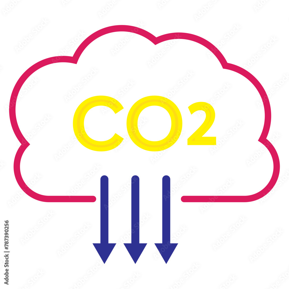 Set of co2 emissions cloud icons. Carbon dioxide, smog pollution concept, smoke pollutant damage ...
