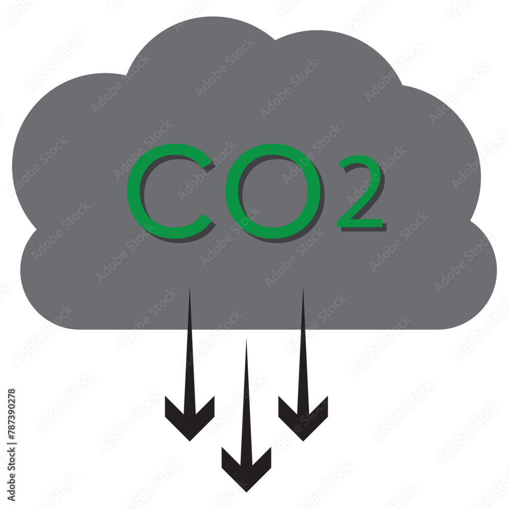 Set of co2 emissions cloud icons. Carbon dioxide, smog pollution concept, smoke pollutant damage ...