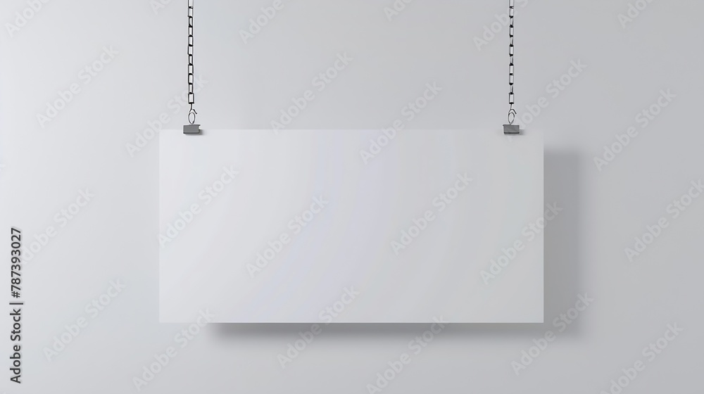 Hanging billboard mockup isolated on white background Template of an ...