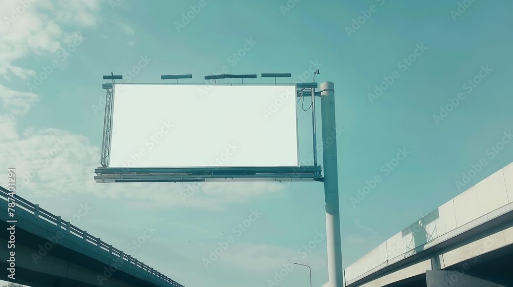 Blank billboard or road sign template on the highway Empty billboard ...