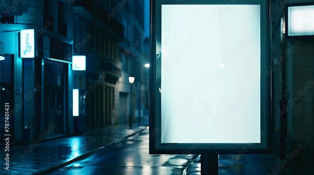 white blank advertising billboard street mockup panel digital lightbox ...