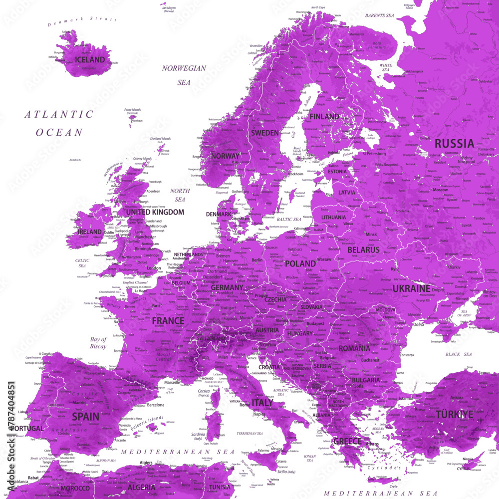 Europe - Highly Detailed Vector Map of the Europe. Ideally for the ...