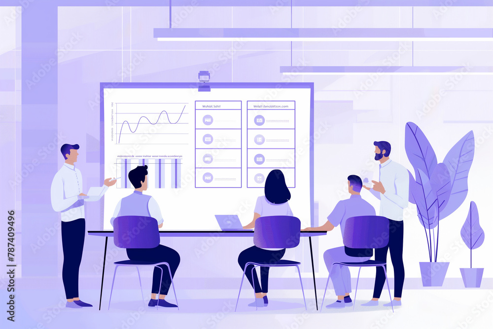 Visualization of a project manager presenting timeline and milestones ...