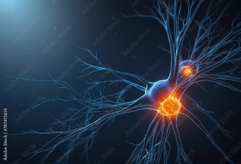 3d rendered illustration of neurotransmitters run in nerve cells and ...