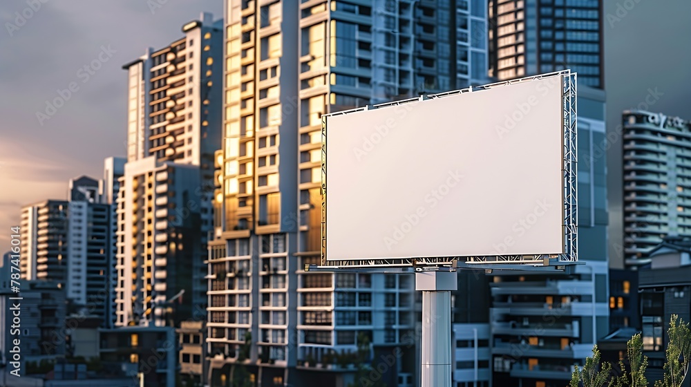 Apartment building mockup space and advertising billboard commercial ...