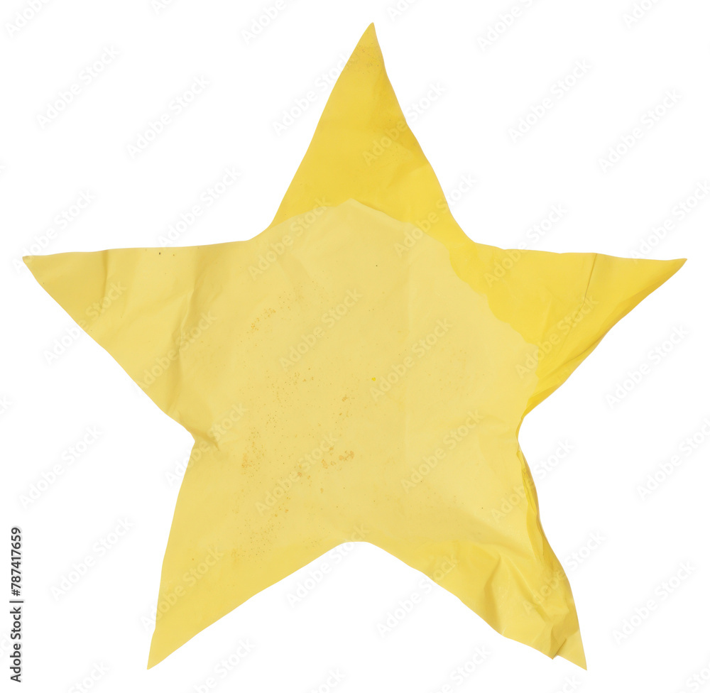 PNG Yellow star ripped paper symbol white background diaper Stock Photo ...
