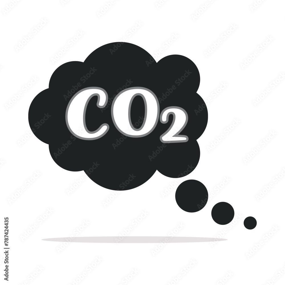 Reduce co2 gas icon set. carbon reduction cloud sign. cut c02 pictogram ...