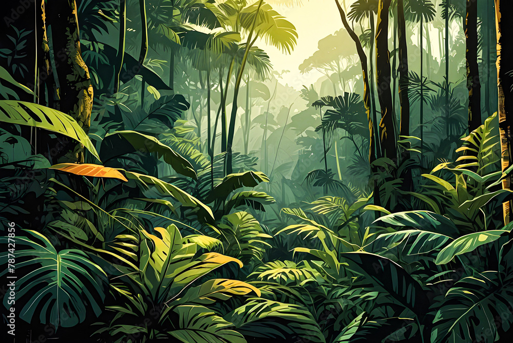 Jungle canopy alive with the sounds of wildlife. 4k high-resolution ...