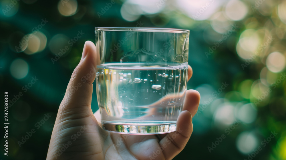 Hydration Harmony,Hand Grasping Glass of Refreshing Water,Aqua Embrace ...
