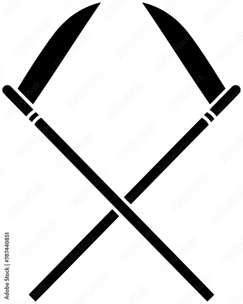 scythe illustration sickle silhouette farm logo agriculture icon labor ...